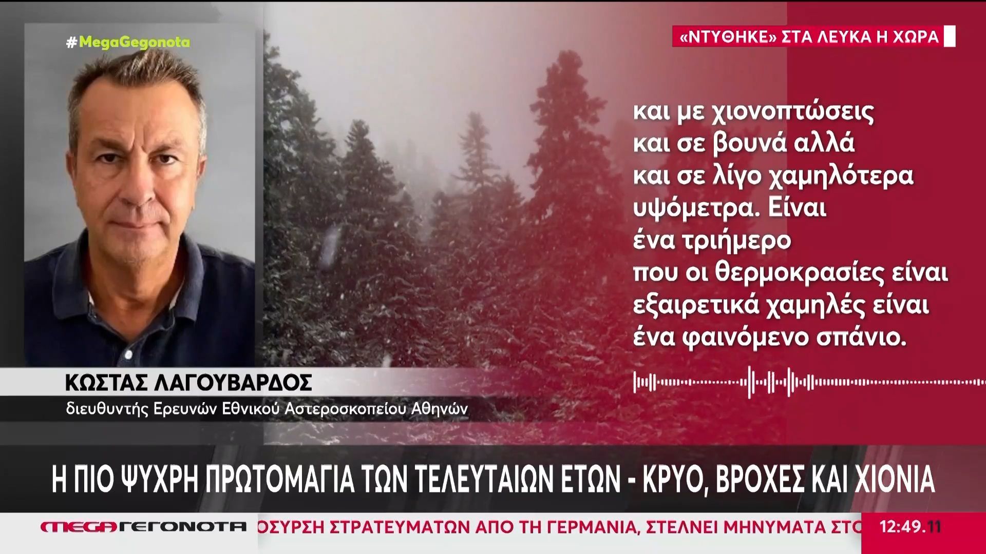 Χειμωνιάτικο σκηνικό με χιόνια στην Πάρνηθα