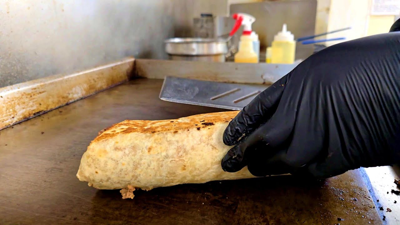 The belly buster challenge with a massive breakfast burrito