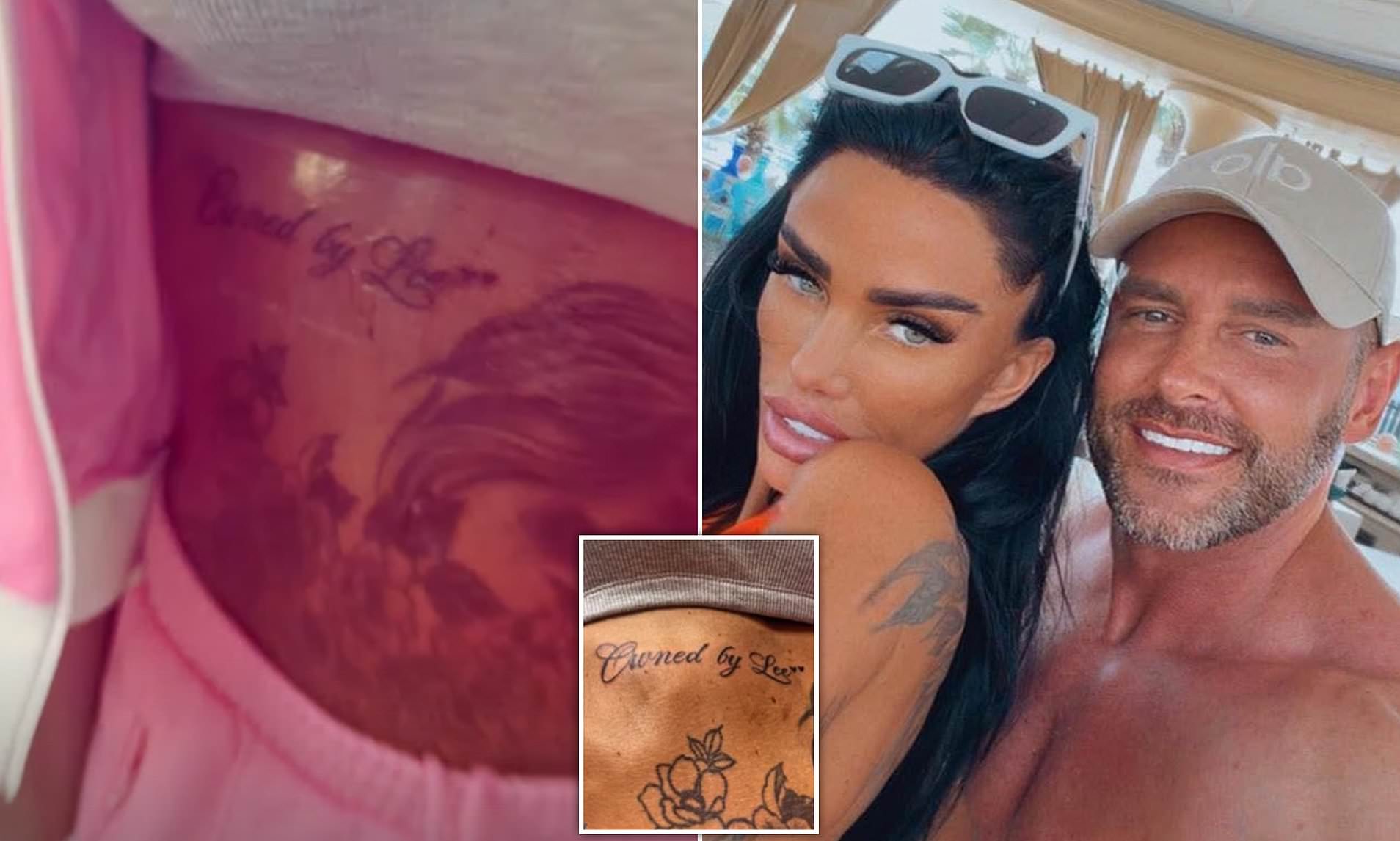 Katie Price and husband debut matching 'owned by' tattoos in Dubai