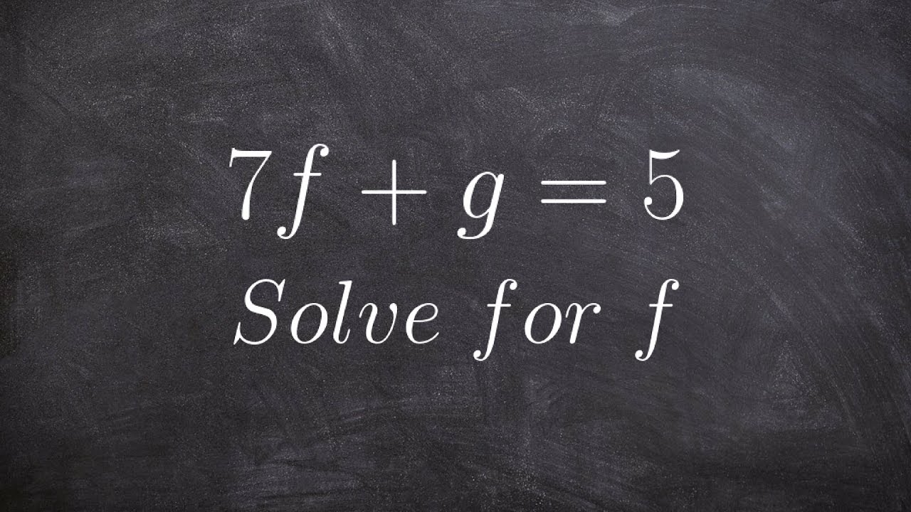 How to solve a two-step literal equation