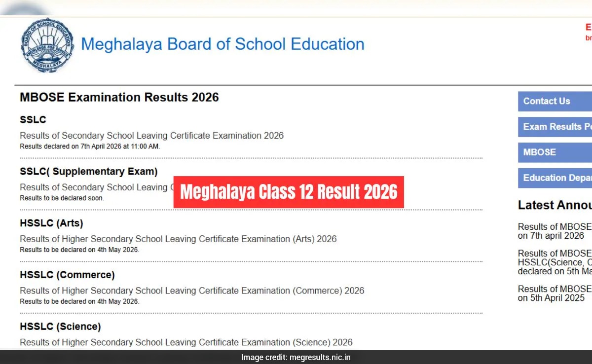 Meghalaya Board HSSLC result 2026 tomorrow: Check release time ...