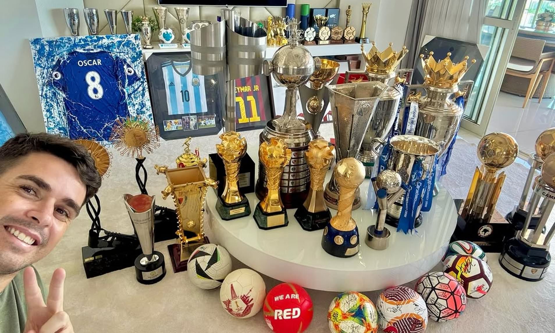 Former Chelsea star shows off insane trophy haul after retiring aged 34 ...