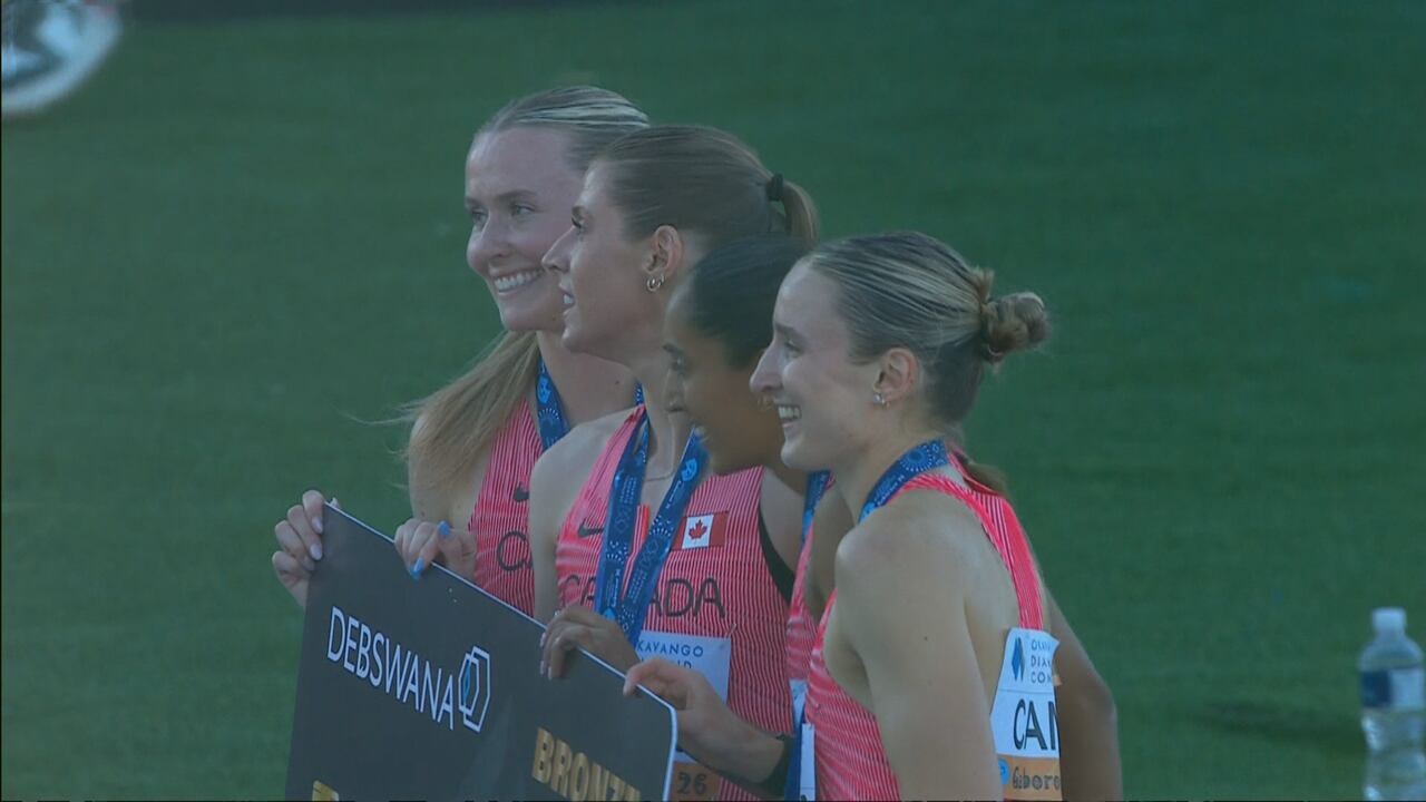 Canada wins bronze in the women's 4x400m relay at the worlds in Gaborone