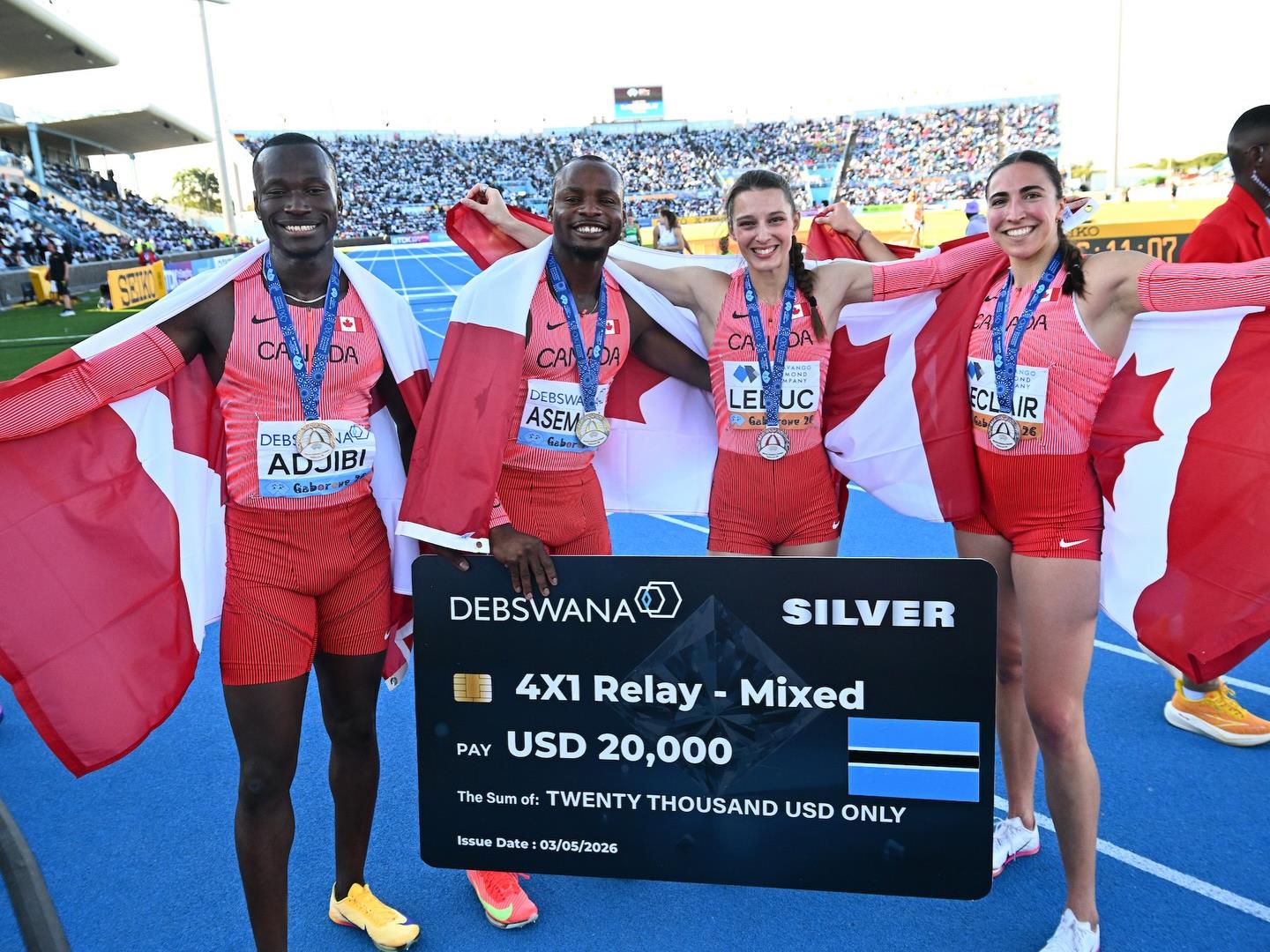 Trois médailles pour le Canada aux mondiaux de relais