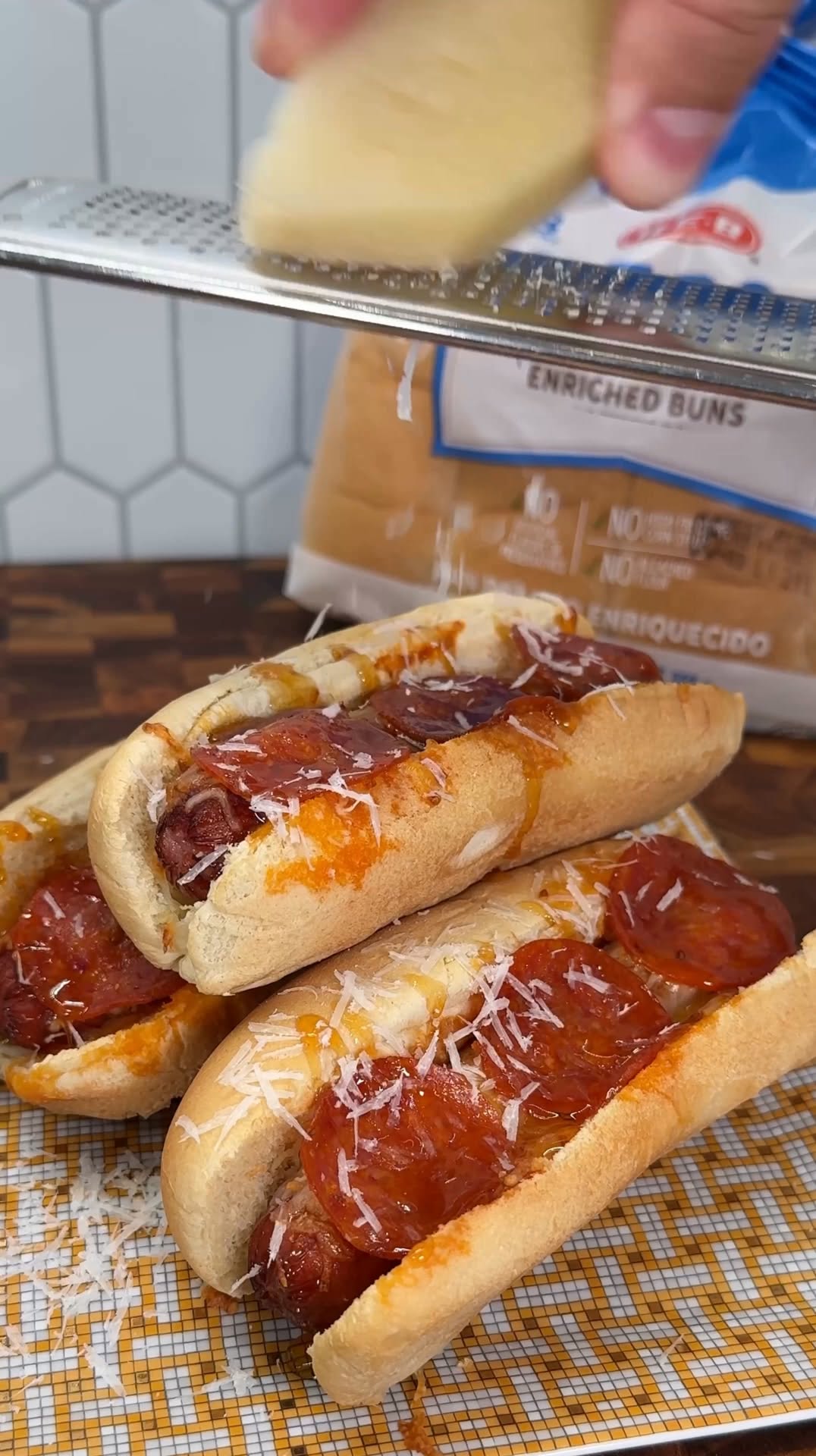Pizza hot dogs recipe