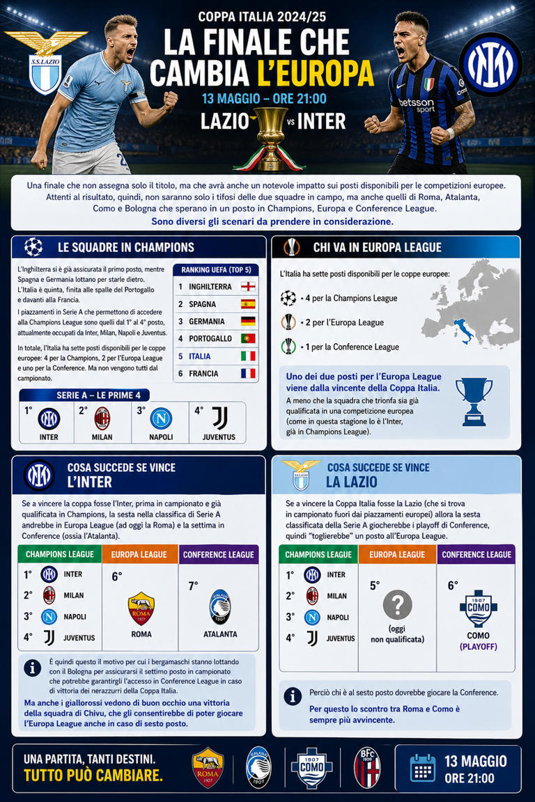 Cosa succede se la Lazio vince la Coppa Italia (e perché alla Roma non ...