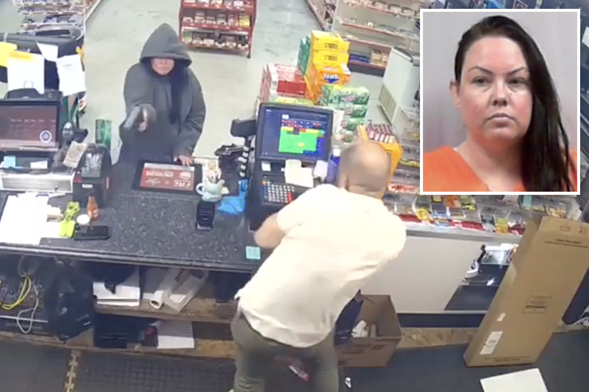 Wild video shows woman shoot gun at gas-station clerk: 'Oh, my God!'