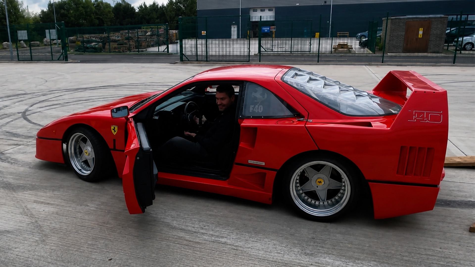 Shane Lynch takes the fake Ferrari F40 for its first drive