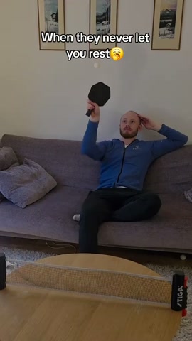 Ping pong on the couch when your friends refuse to stop