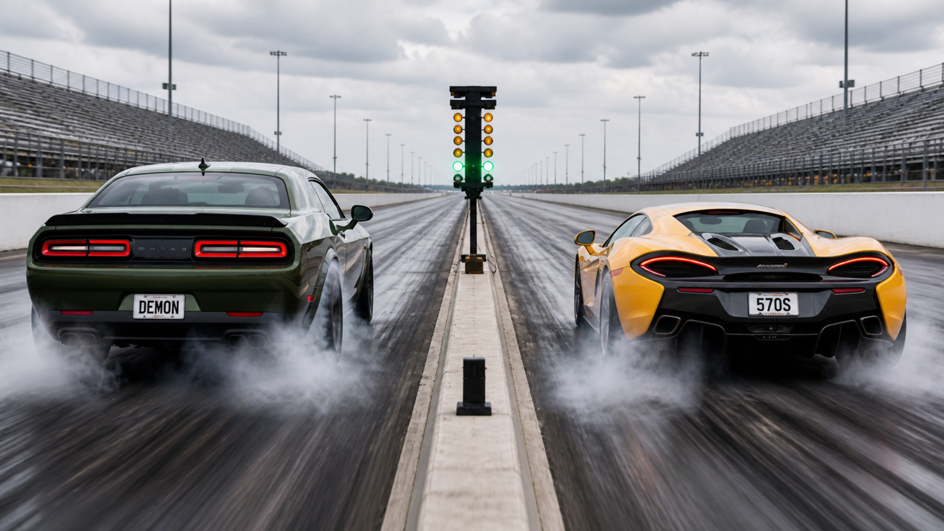 840HP Dodge Demon faces 562HP McLaren 570S drag race