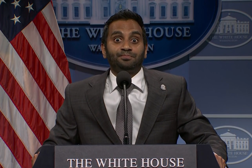 SNL fans say 'crazy eyes' Kash Patel was 'roasted completely' as Aziz ...