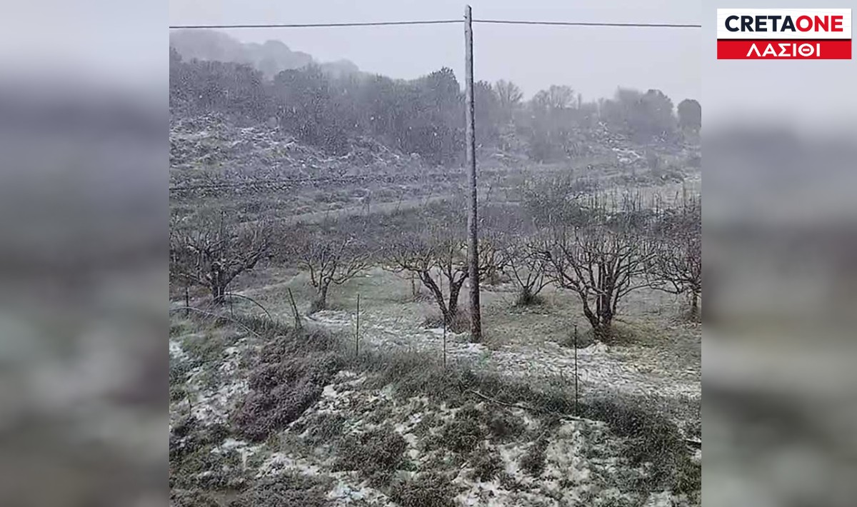Λασίθι: Στα λευκά «ντύθηκε» το Οροπέδιο Καθαρού – Δείτε το βίντεο