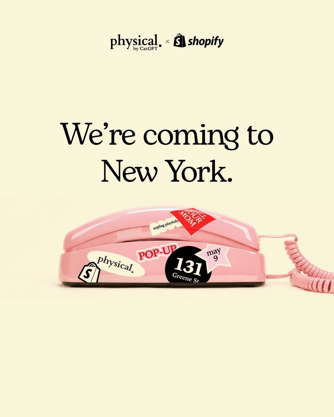 Physical phones pop-up at Shopify, NYC