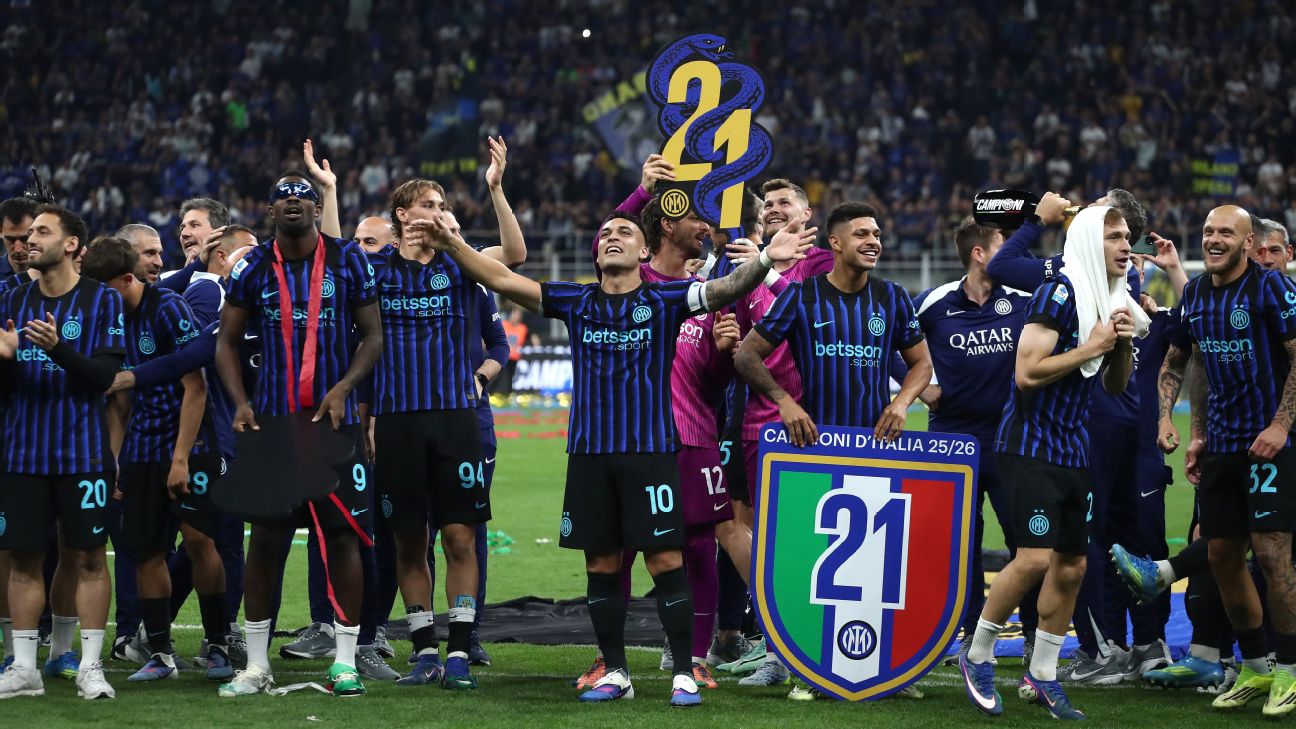 Inter Milan crowned Serie A champions with three games to go