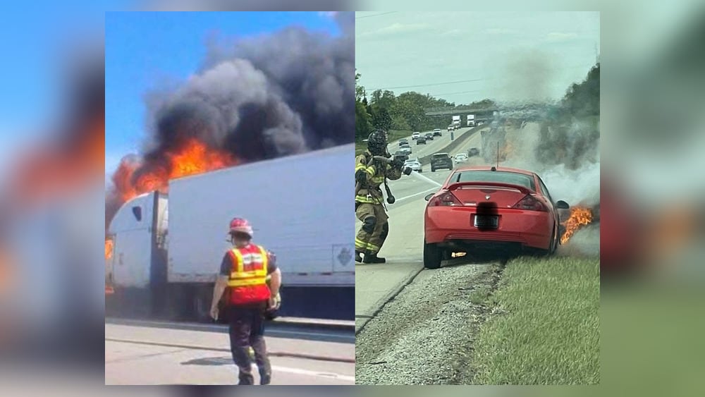 Firefighters respond to 2 separate vehicle fires on I-75