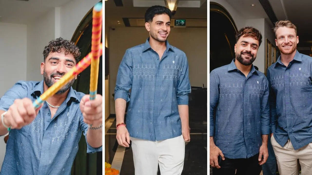 IPL cricketers celebrate Gujarat Diwas in 700-year-old Tangaliya weave ...