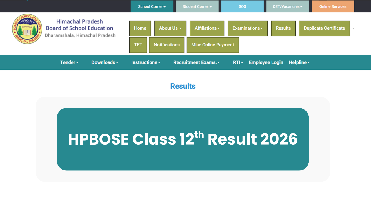 HPBOSE class 12th result 2026 today: Check list of official websites to ...