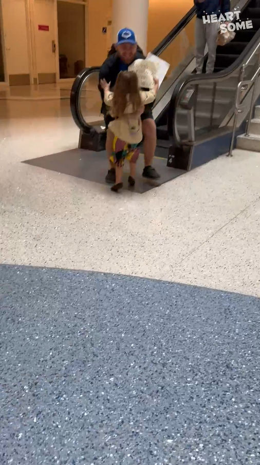 Daughter Seeing Her Daddy for the First Time in a Month Wholesome Reunion