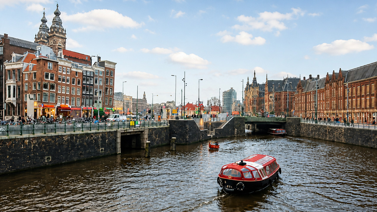 A busy Saturday in Amsterdam’s lively city center