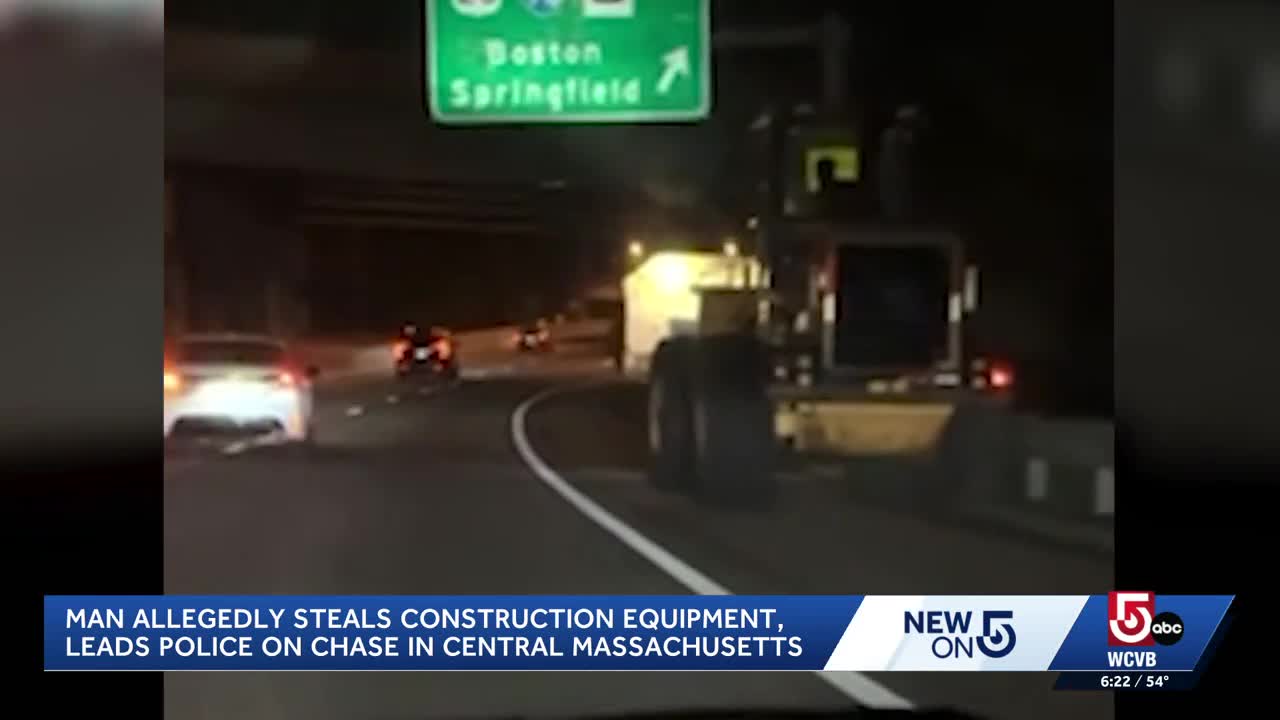 Man arrested after leading police on chase in front-end loader