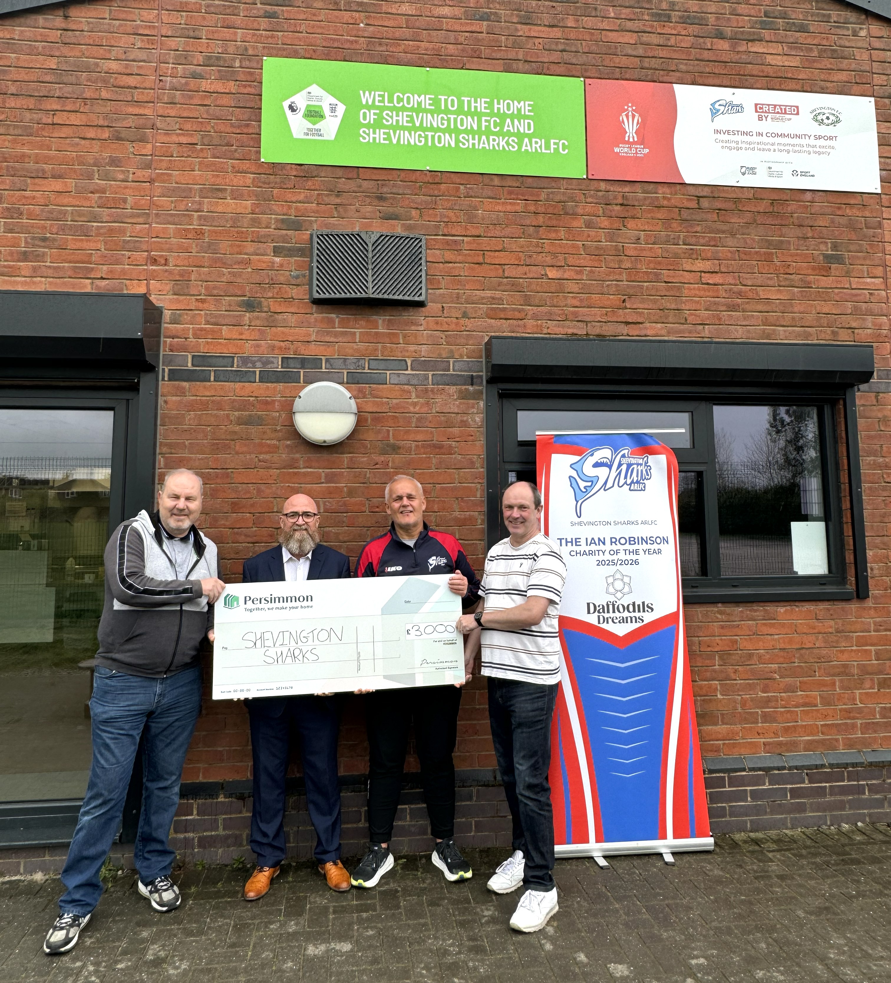 A Wigan rugby club has received a £3k donation from a housebuilder