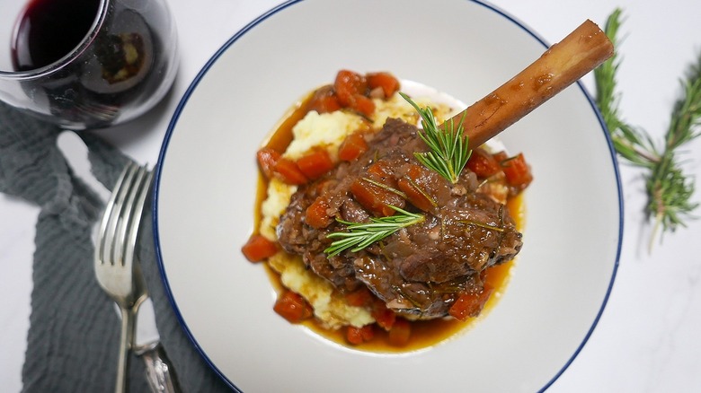 Slow-braised lamb shanks recipe