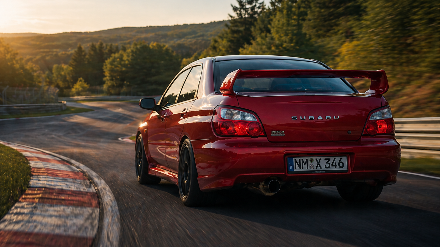 Classic Subaru WRX Bugeye driven hard on the Nürburgring