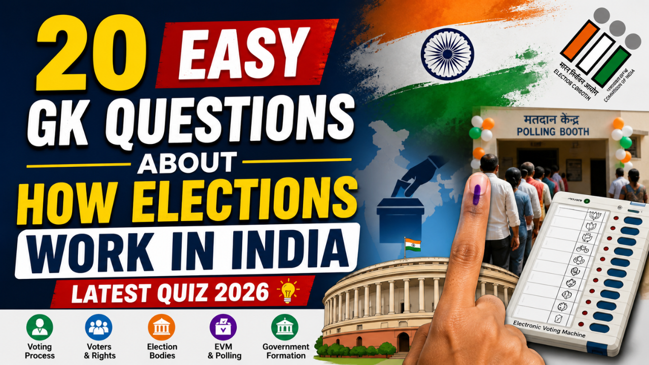 20 easy GK questions about how elections work in India | Latest quiz 2026