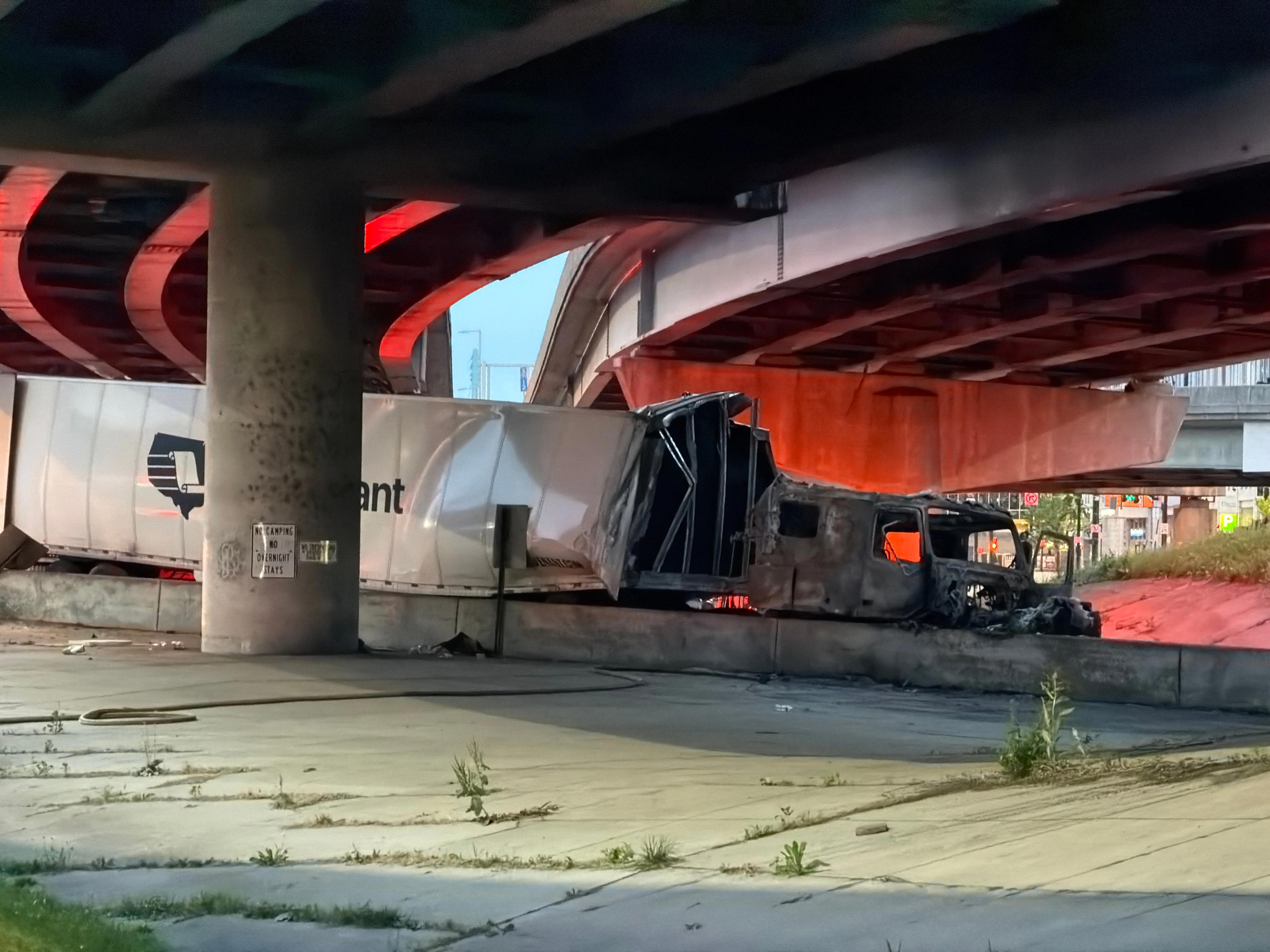 Semi driver killed in fiery crash. I-71, US 50 closed in downtown ...