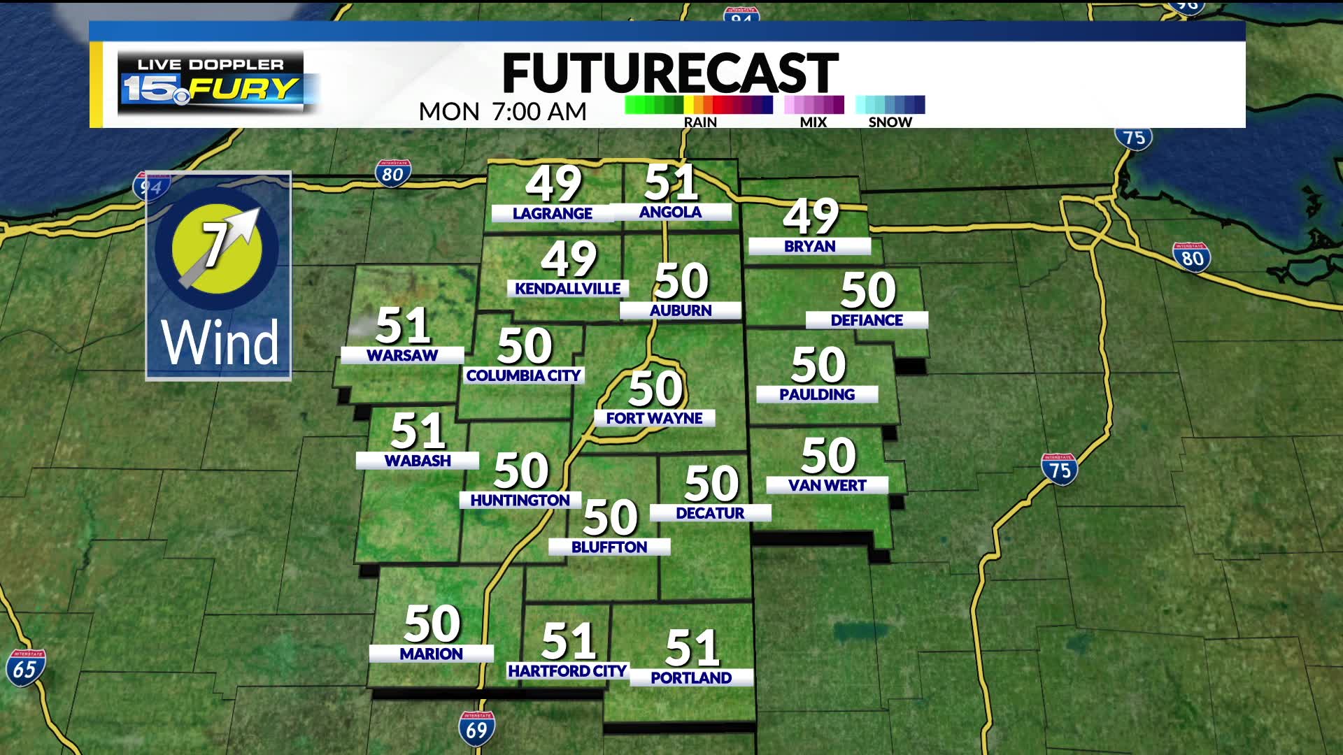 A warm and windy Monday