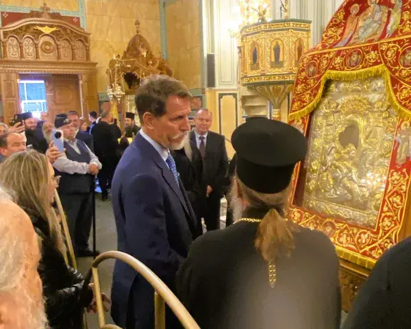 Ο Παύλος Ντε Γκρες στην εικόνα «Άξιον Εστί», στο Μεσολόγγι ΦΩΤΟ
