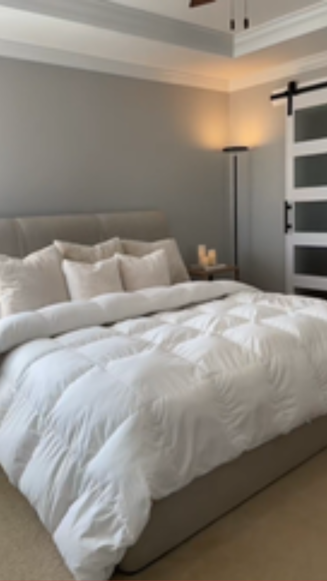 Cozy comforter makes bed look like cloud