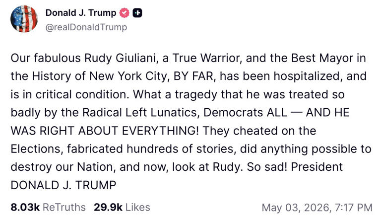 Trump blames ‘radical left lunatics’ for sending Rudy Giuliani to the ...
