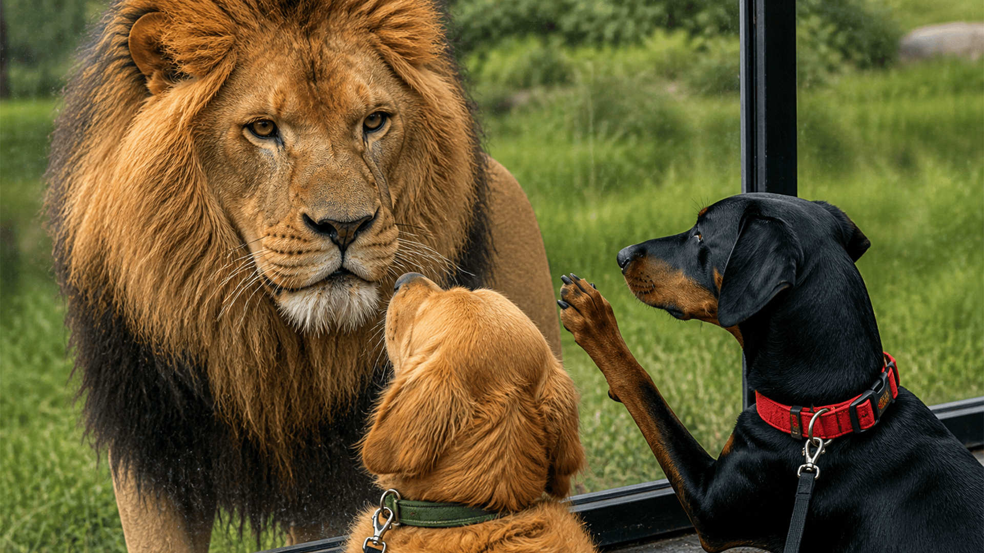When dogs see wild animals for the first time