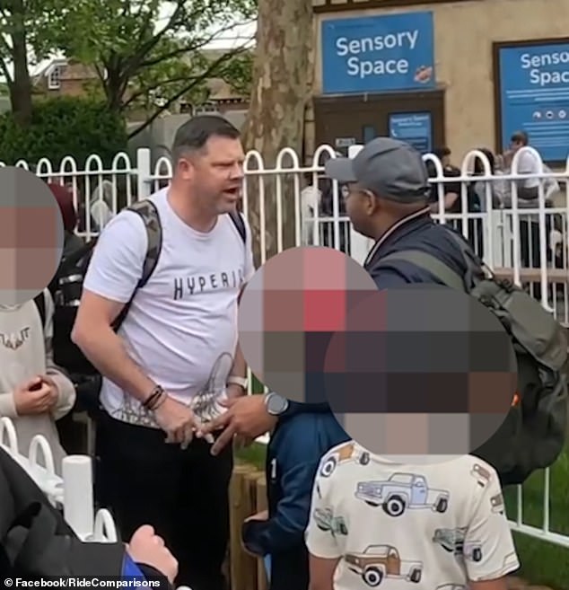 Moment 'queue jumping' row erupts at Chessington as families wait for ...