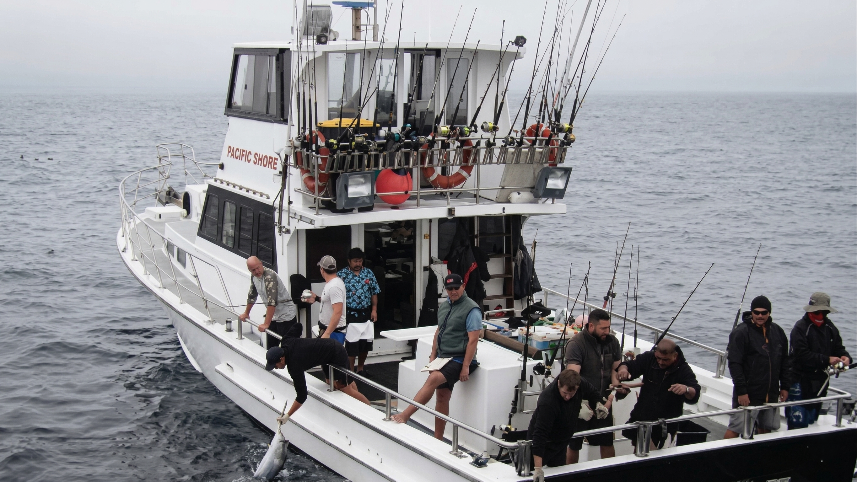 Watch a charter boat hit a rogue wave then flip in seconds