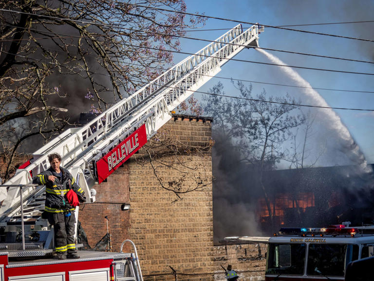 Schools, roads shut down due to massive warehouse fire in NJ town