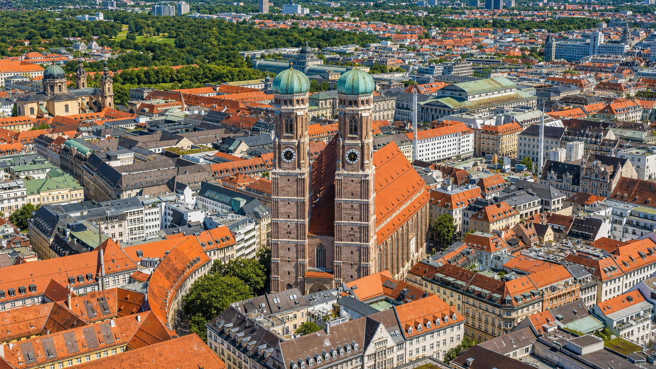 Historic Frauenkirche standing tall over Munich