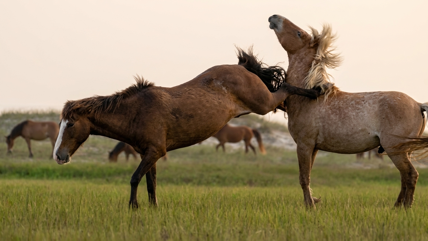 Watch what happens when two horses get into a fight