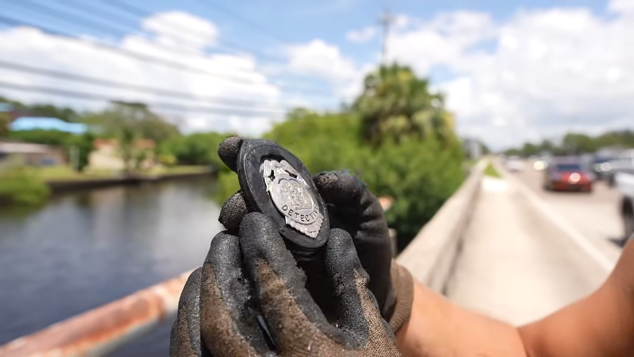 We found a detective's badge underwater - why this find left us speechless