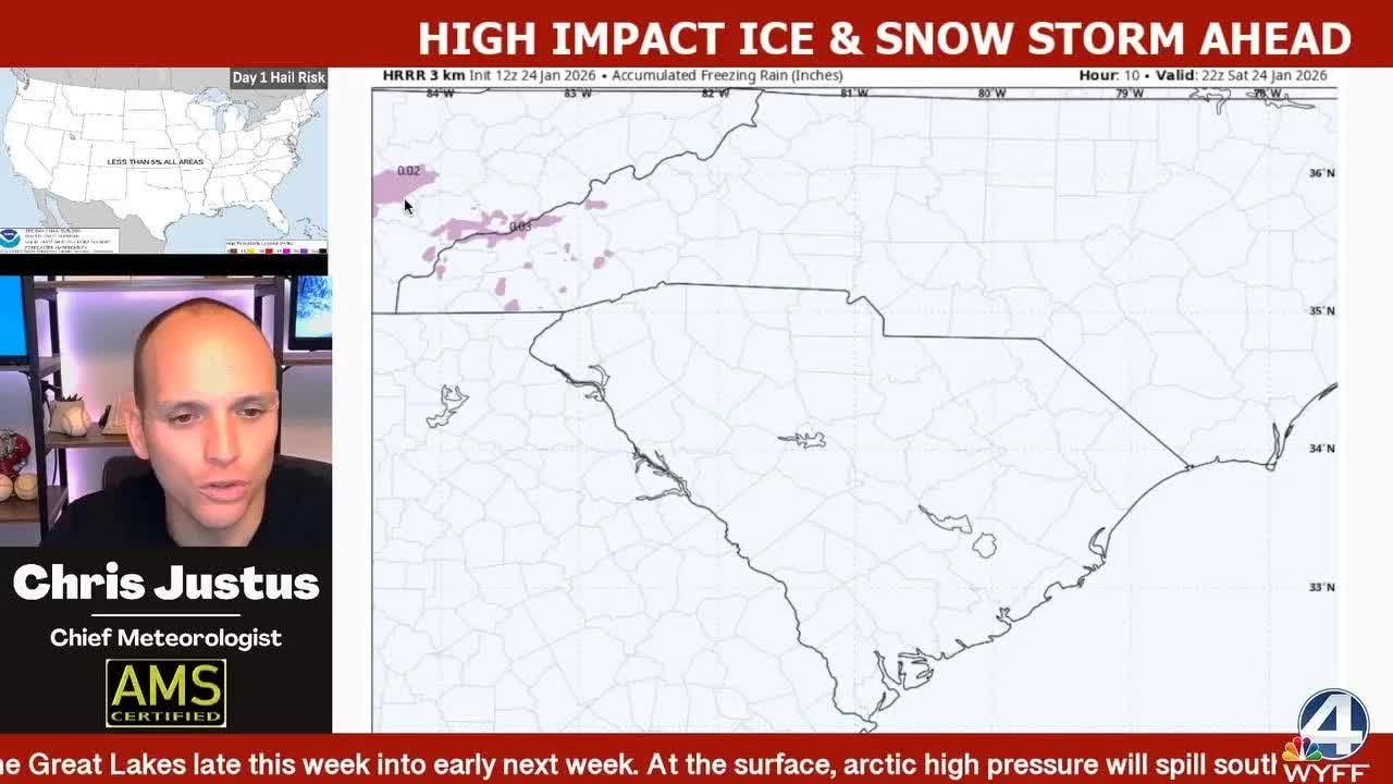 South Carolina ice storm update and timing