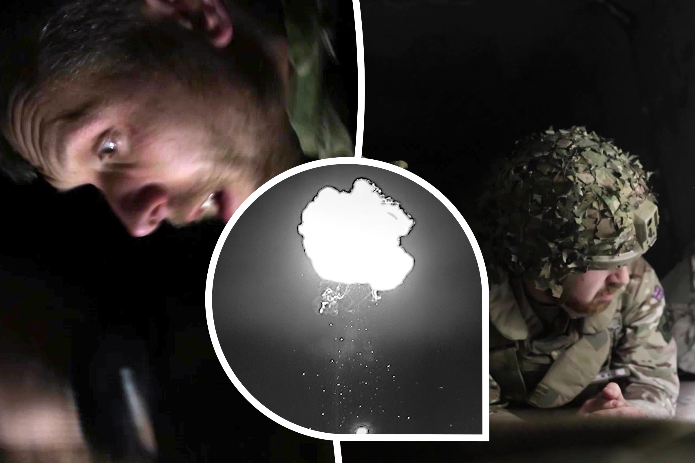 Terrifying footage shows British troops taking cover from drone attack