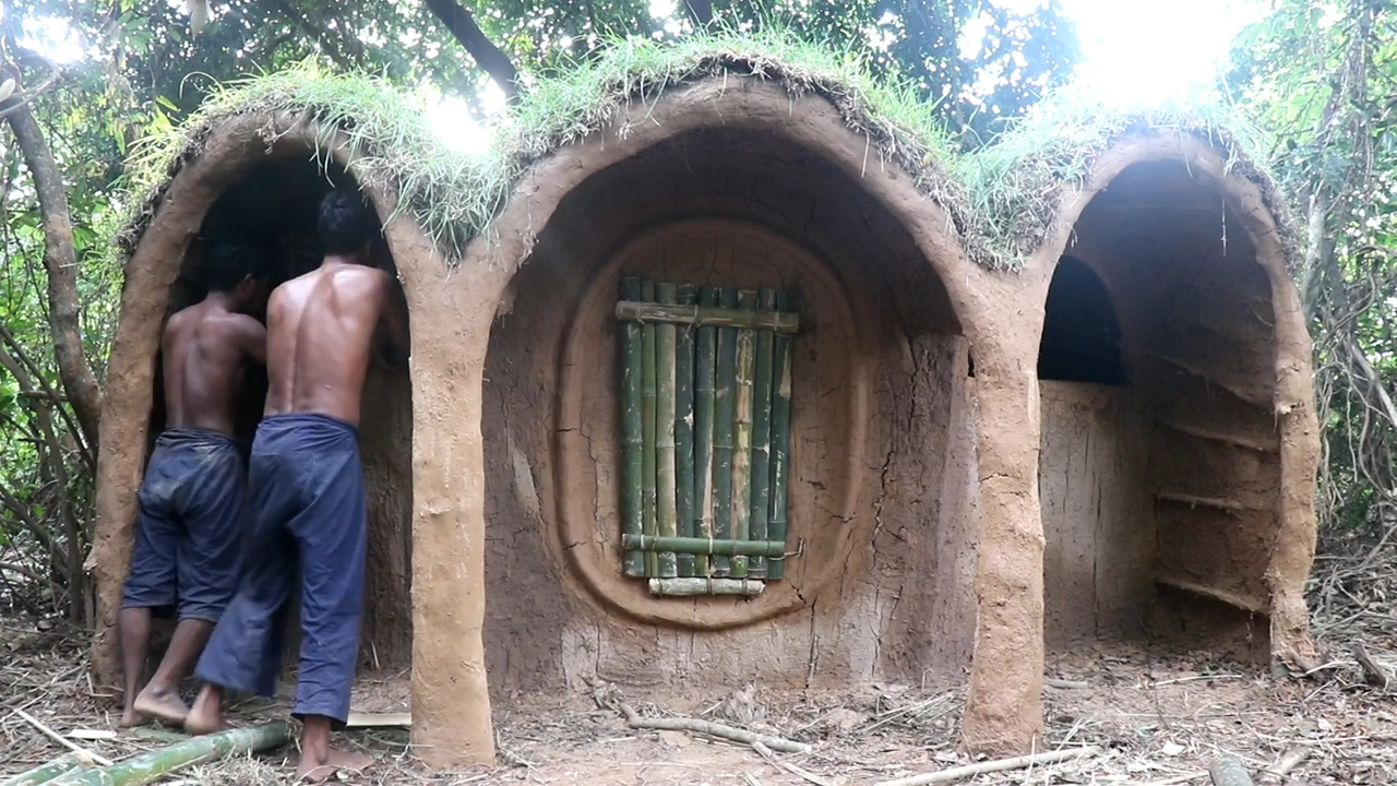 The hobbit house was dug out, now they had to build the door and bed