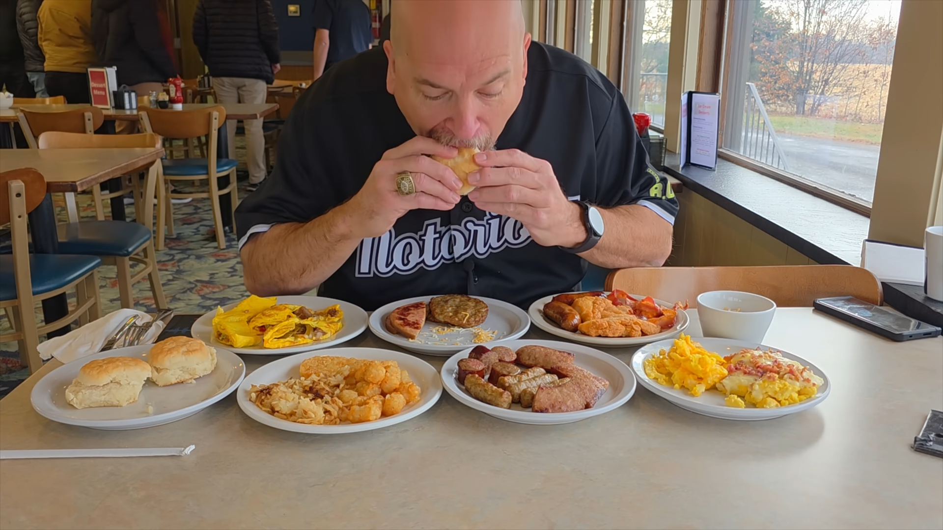 Old guy orders entire breakfast menu – staff watches in shock