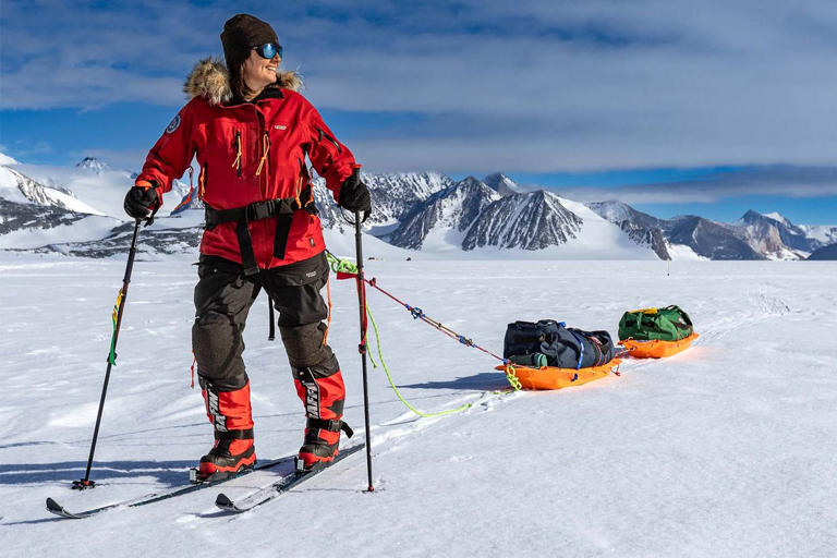 Woman spent 6 hours a day dragging tires to train for solo ski trip. 3 ...