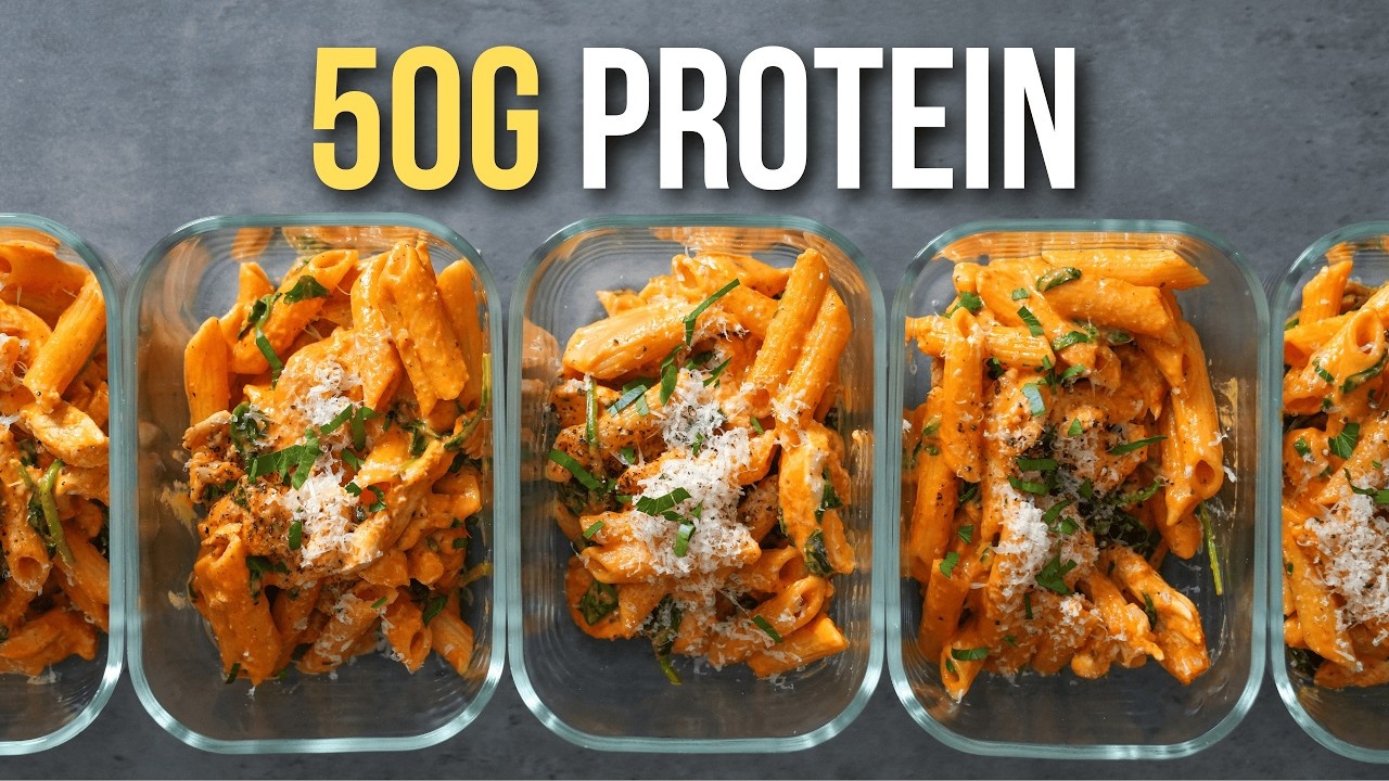 50g protein creamy chicken pasta that actually reheats perfectly