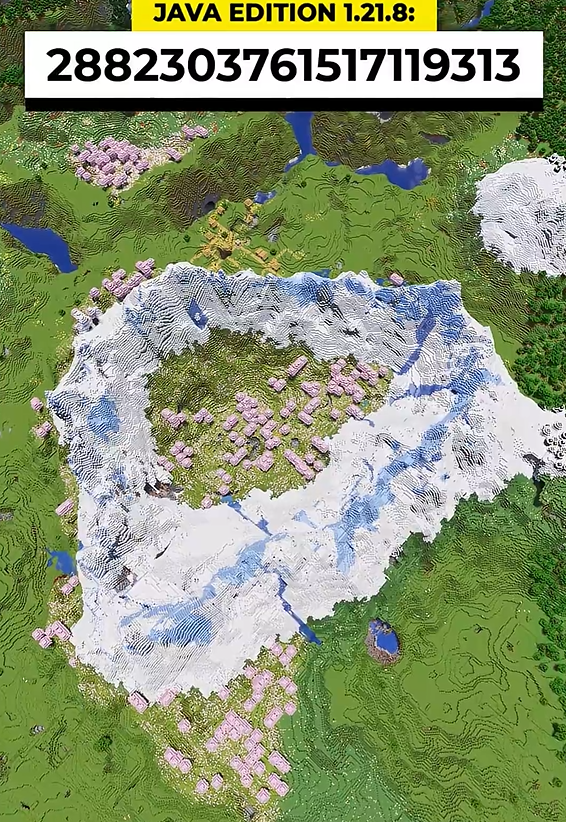 Minecraft cherry grove mountain circle seed exploration with scenic ...