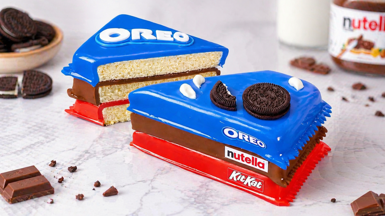 How to make Oreo Nutella KitKat layer cake