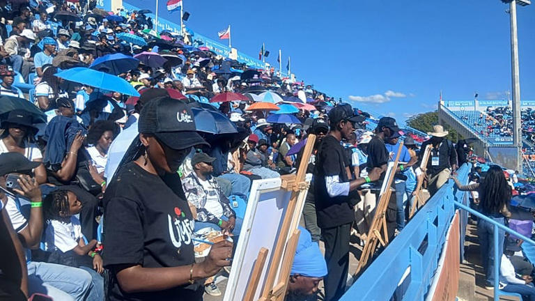 Artists in Botswana capture World Athletics Relays through live painting