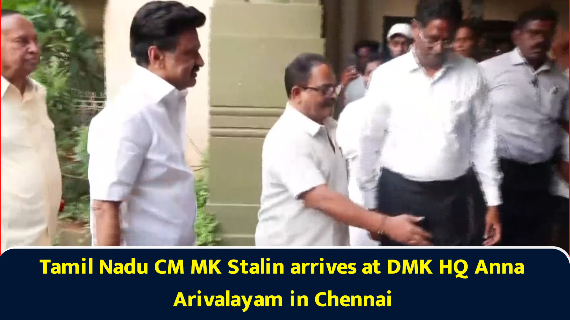 Tamil Nadu CM MK Stalin arrives at DMK HQ Anna Arivalayam in Chennai